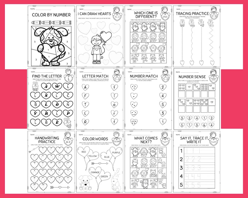 Preschool Pack Printable February Math Letters - Etsy