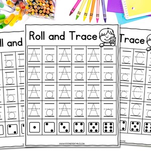 Roll and Trace - Worksheet - Alphabet - Printable - Dice Game ...