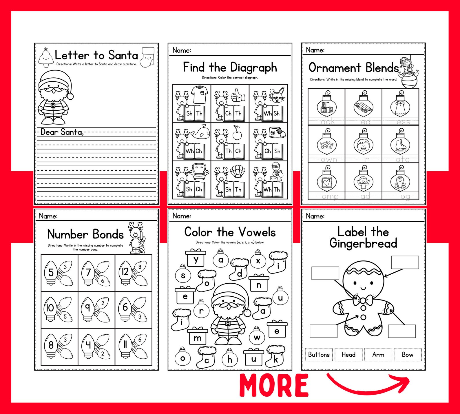 Kindergarten Worksheets - Printable - Homeschool - Teacher Resources ...