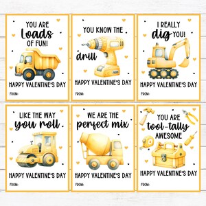 Construction Valentine Cards - Printable - Dump Truck - Class ...