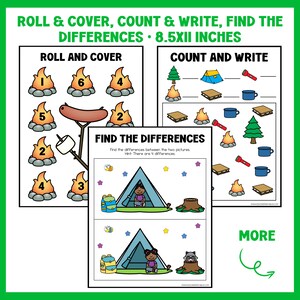 Printable Activities - Camping - Letters - Counting - Numbers - Shapes ...