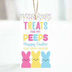 Peeps Gift Tag - Editable - Printable - Easter Gift Tag - Etsy
