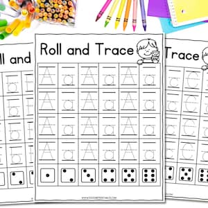 Roll and Trace - Worksheet - Alphabet - Printable - Dice Game ...