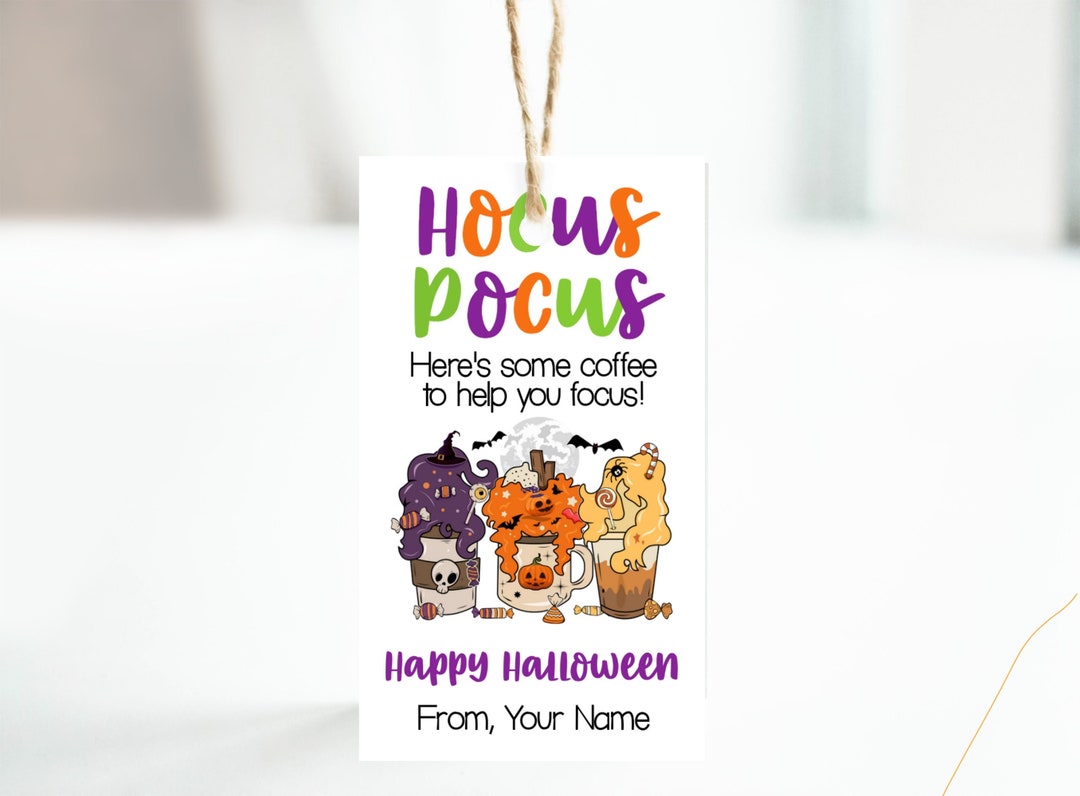 Hocus Pocus Tag Editable Printable Digital Download Halloween Gift Tag ...