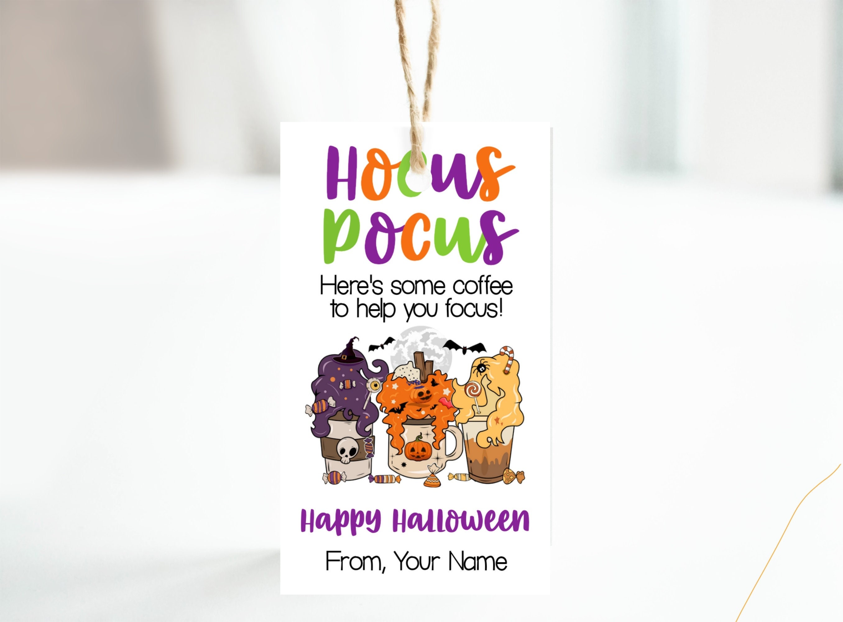 Hocus Pocus Tag - Editable - Printable - Digital Download - Halloween ...