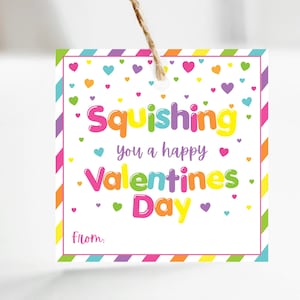 Squishy Valentine Tag - Printable - Instant Download - Kids Valentines ...