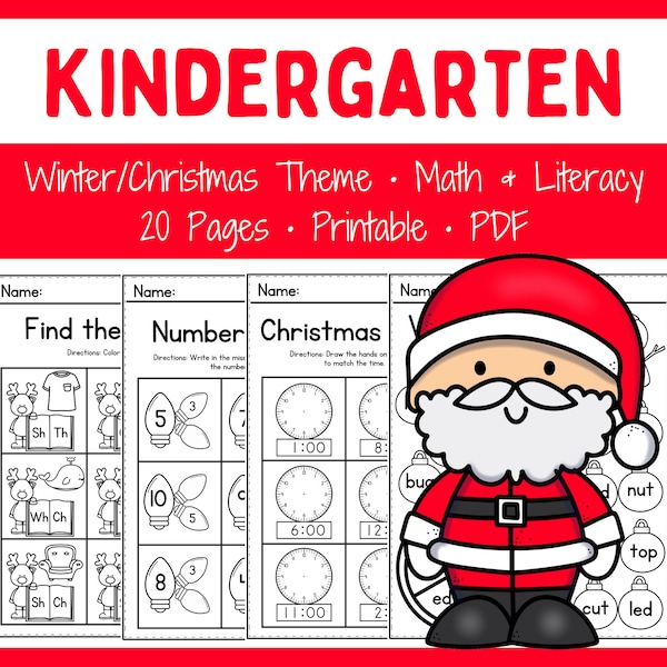 Kindergarten Worksheets - Etsy