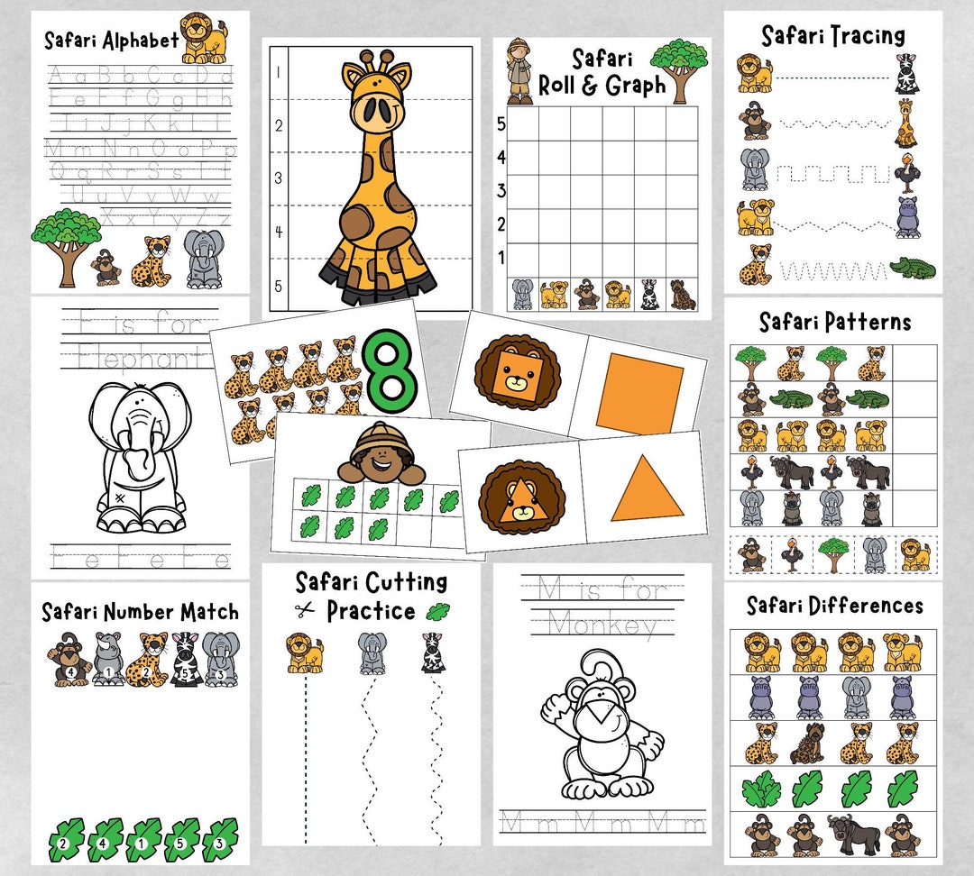 Preschool Activities - Printable - Safari - Homeschool - Teacher ...
