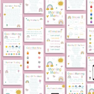 Morning Menu - Preschool - Printable - Kindergarten - Instant Download ...