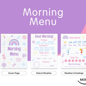 Elementary Morning Menu - Printable - Homeschool - First Grade - Second ...