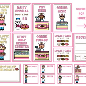 Dramatic Play - Printables - Donut Shop - Pretend Play - Instant ...