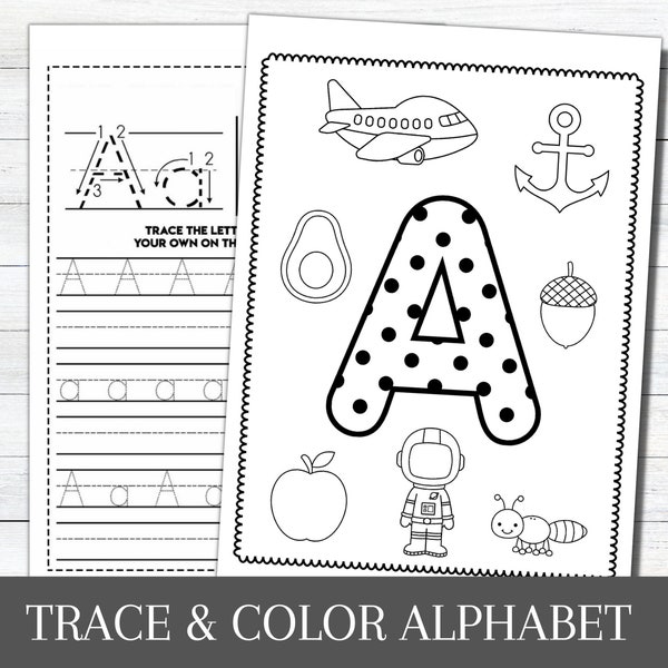 24 Printable Trace the Words Worksheet Alphabetical, A-Z, Capital and ...