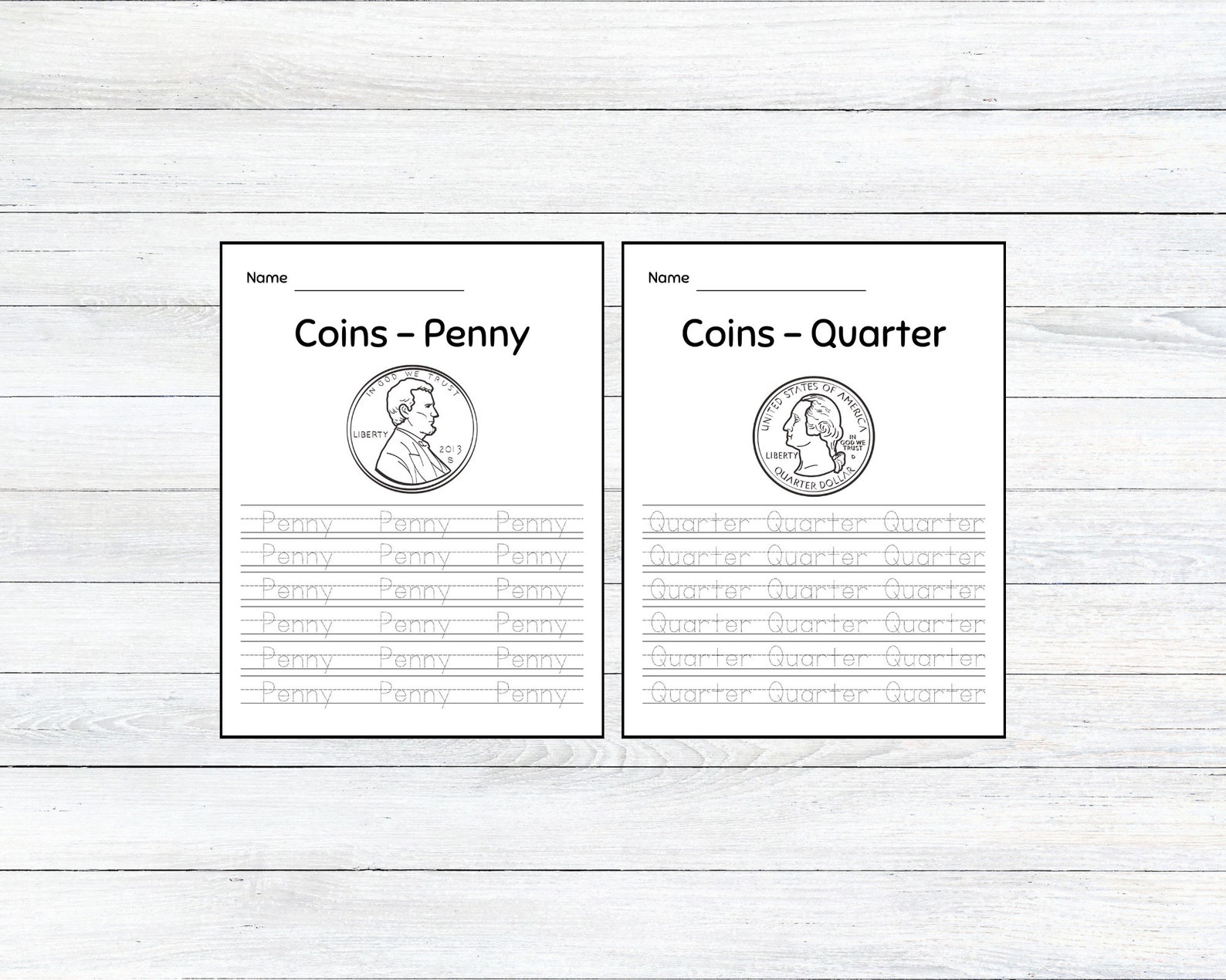 Coin Worksheets - Printable - Instant Download - Money Worksheets - Etsy