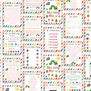 Morning Menu - Preschool - Printable - Kindergarten - Instant Download ...