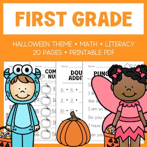 First Grade - Worksheets - Halloween Theme - Printable - Homeschool ...
