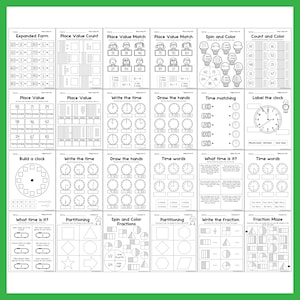 First Grade Worksheets - Math - Printable - Homeschool - Teacher ...