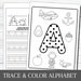 Alphabet Worksheets Printable Tracing Coloring Homeschool Teacher Kids ...