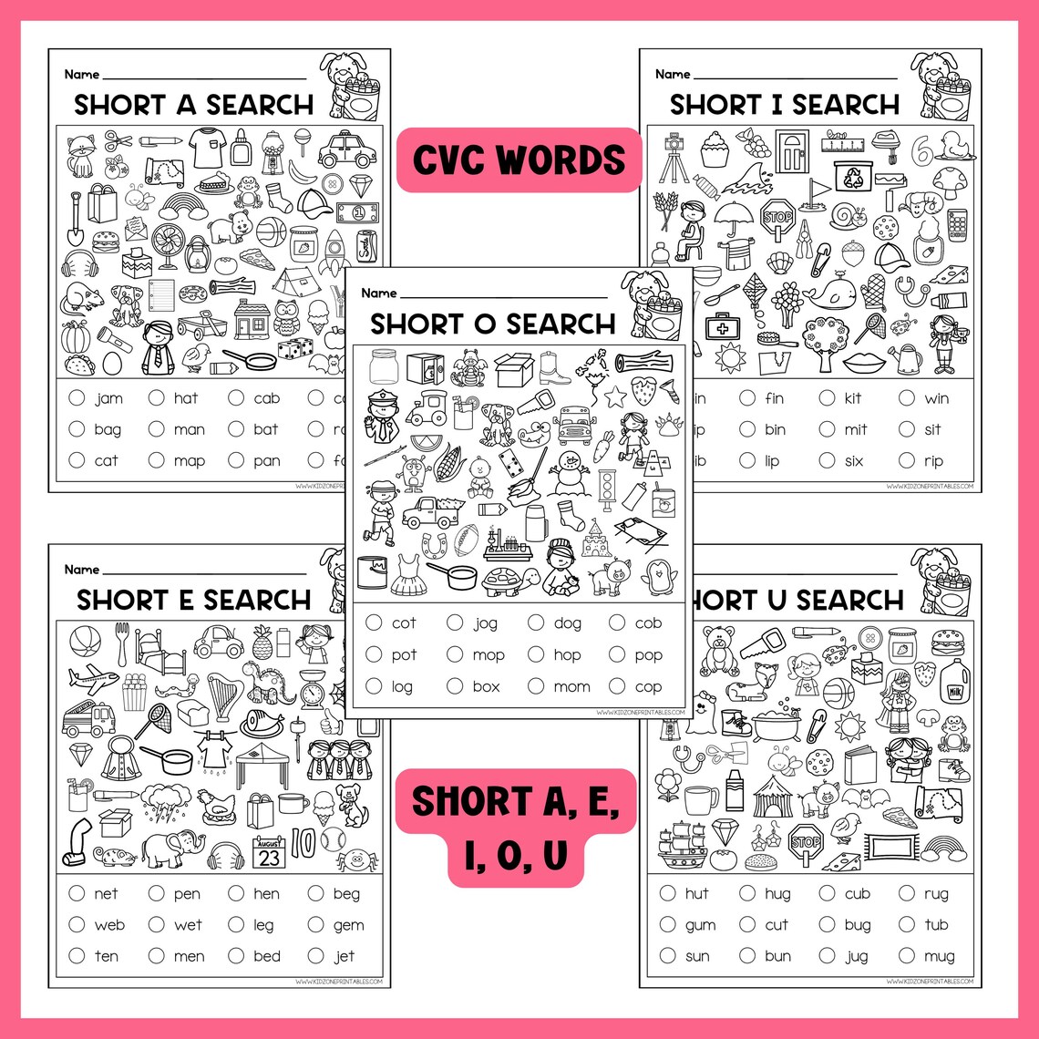 Phonics Worksheets - Printable - Ispy - Search - Cvc - Diagraphs ...
