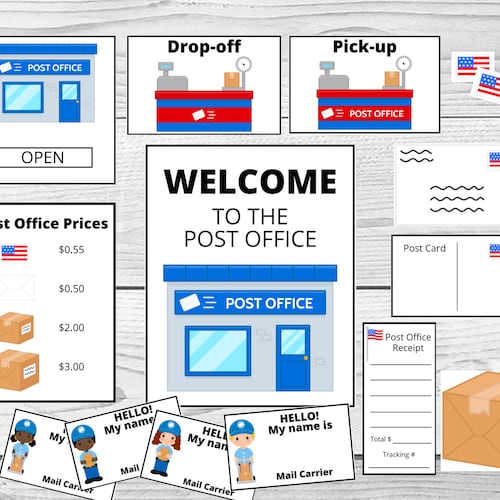 English Pretend Play Post Office Printable Kids Activities - Etsy