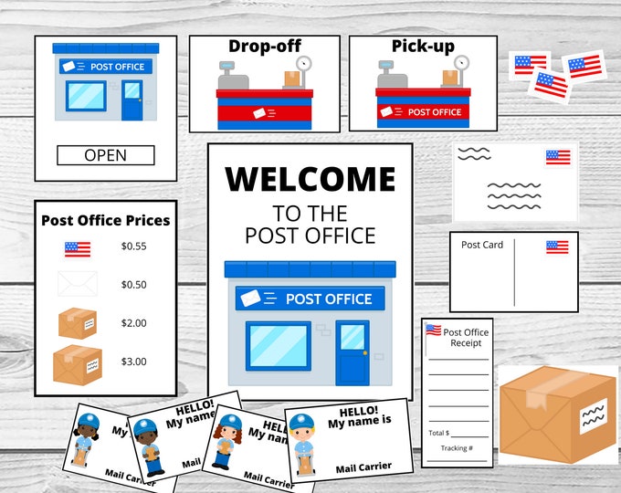 Playskool Postal Station Post Office Box Vintage Wood Form in Red/blue ...