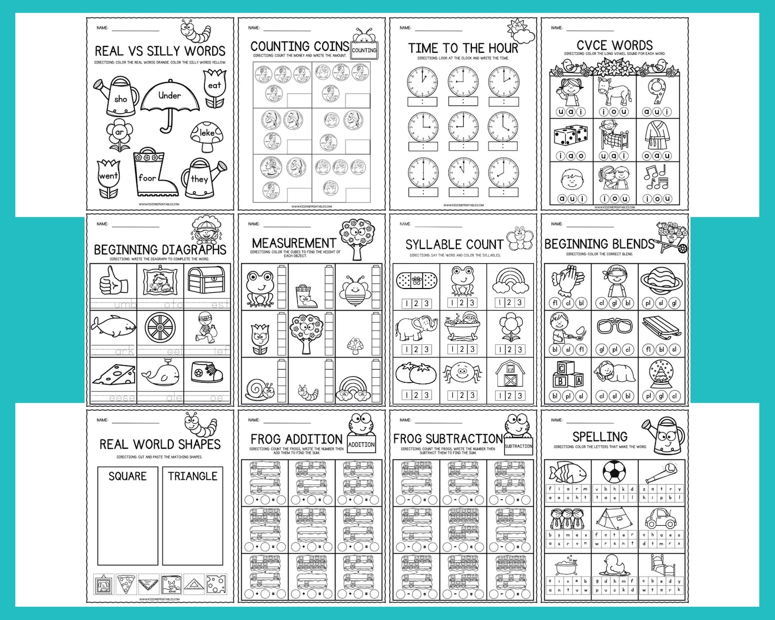 Kindergarten - Worksheets - Printable - Reading - Math - Activities ...