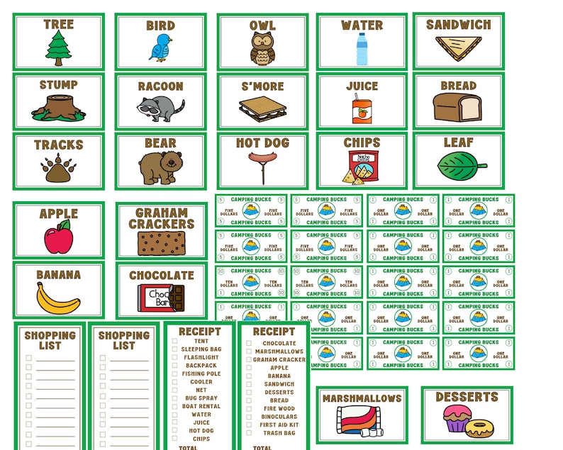 Dramatic Play - Printables - Camping - Pretend Play - Instant Download ...
