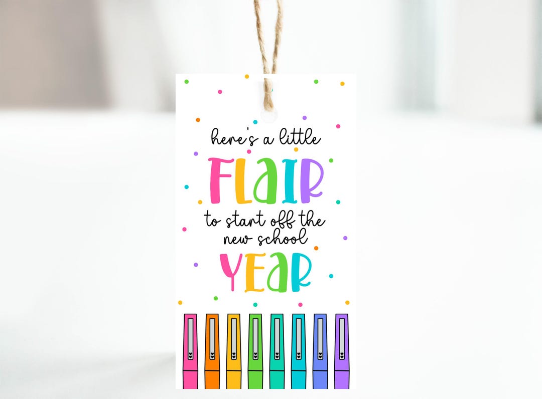 Teacher Gift Tags - Printable - Flair - Pens - Back to School - Instant ...