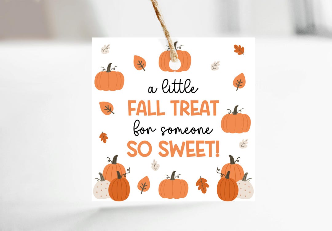 Fall Treat Gift Tags - Printable - Autumn Tag - School Gift Tag - Class ...