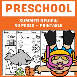 Prek Summer Review - Printable - Worksheets - Homeschool - Teacher ...