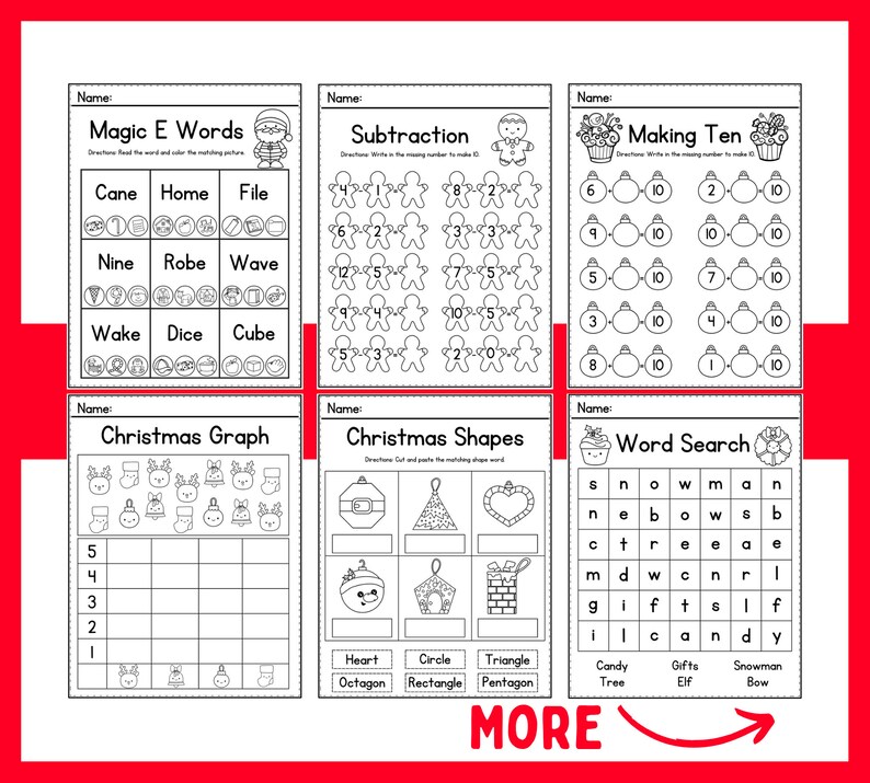Kindergarten Worksheets - Printable - Homeschool - Teacher Resources ...