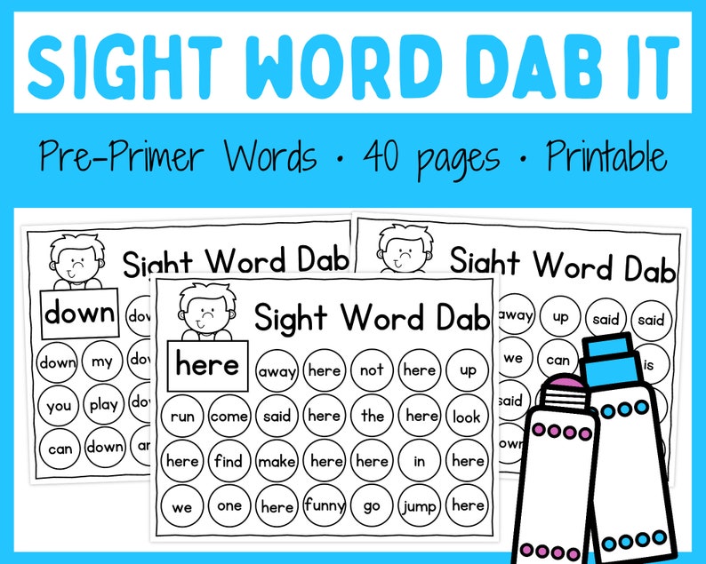 Sight Words Worksheet Printable Instant Download Pre-k - Etsy UK