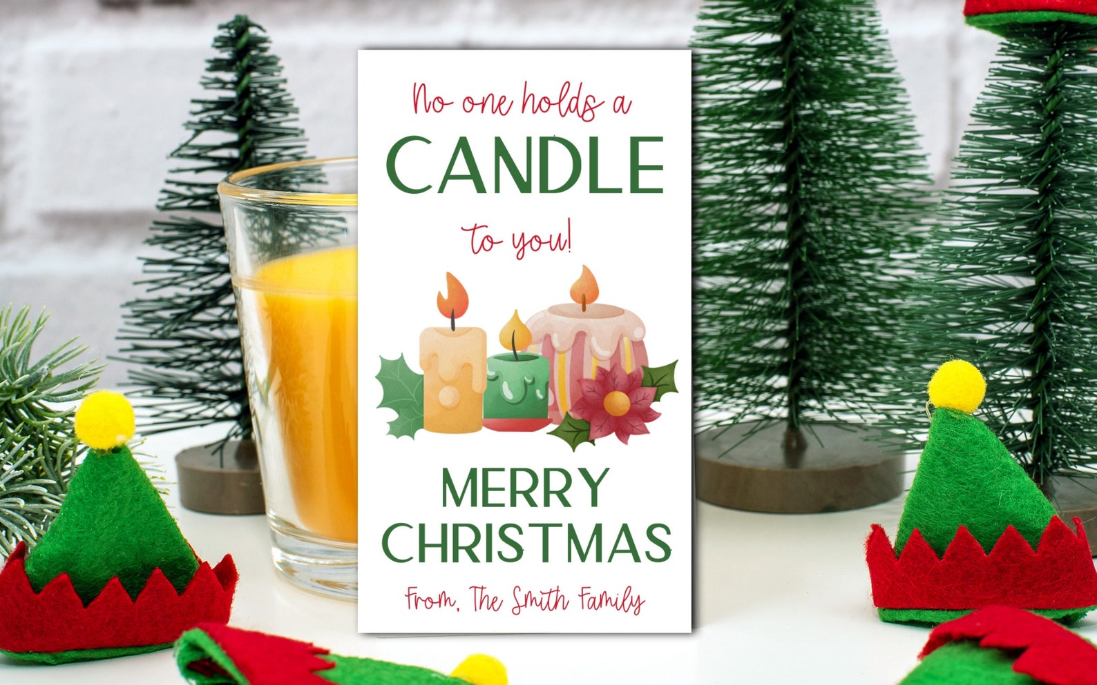 Candle Gift Tag Editable Printable Christmas Favor Tag - Etsy