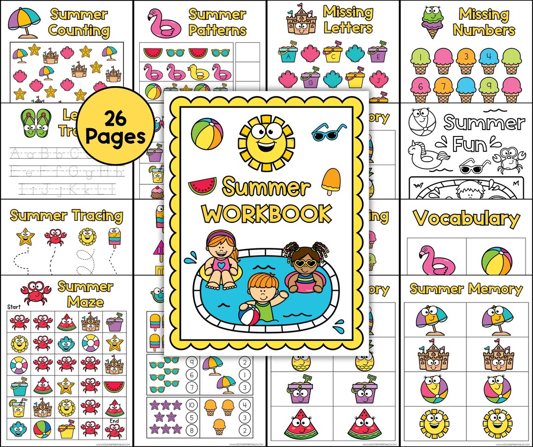 Summer Workbook - Printable - Summer Activities - Prek - Kindergarten ...