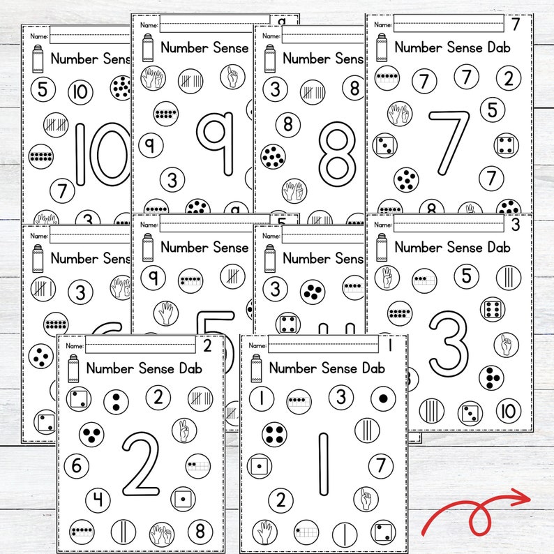 Number Worksheets - Printable - Kindergarten - Numbers to 10 - Math ...