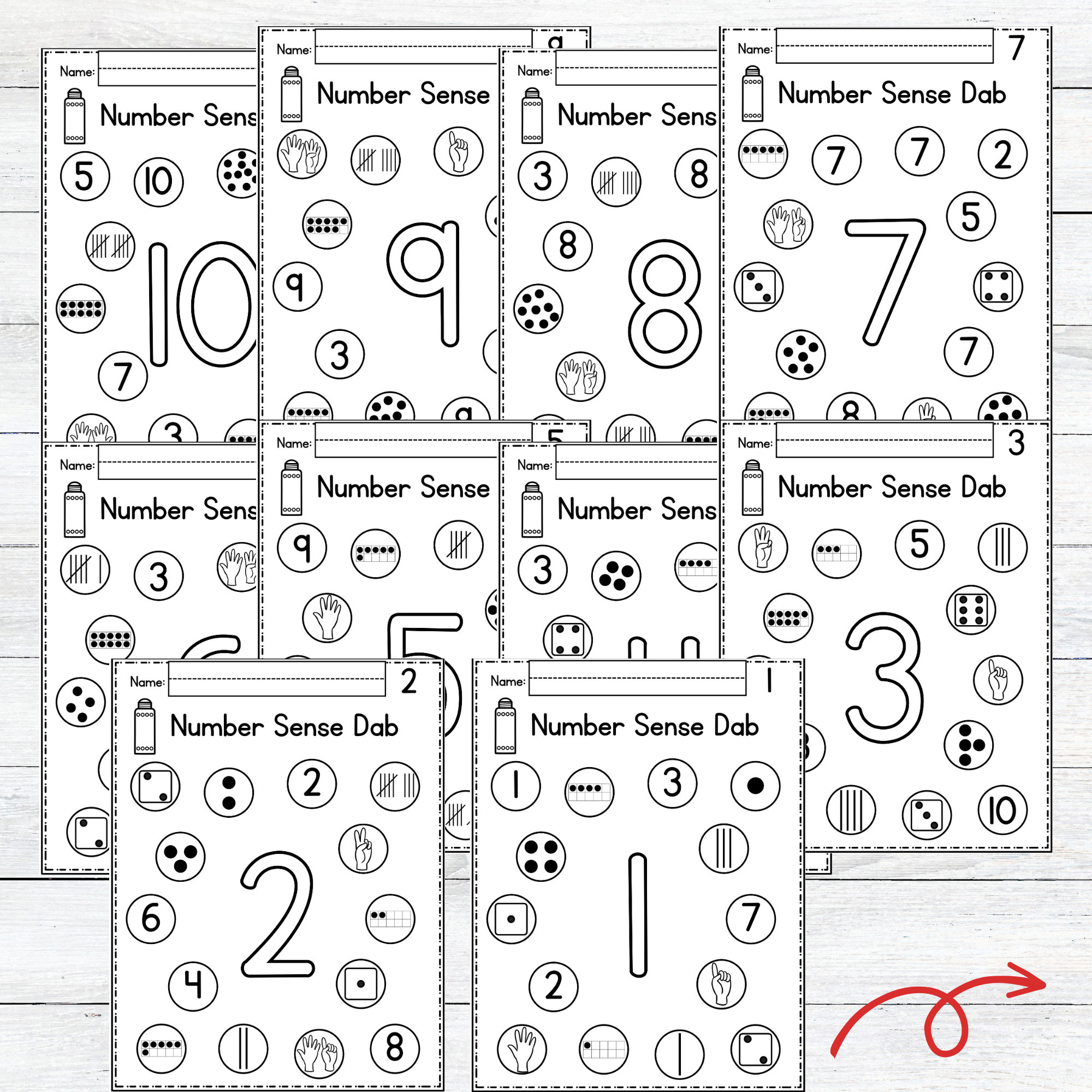 Number Worksheets - Printable - Kindergarten - Numbers to 10 - Math ...