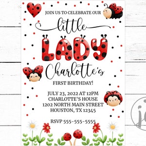 Ladybug Invitation Editable Printable Invitation - Etsy