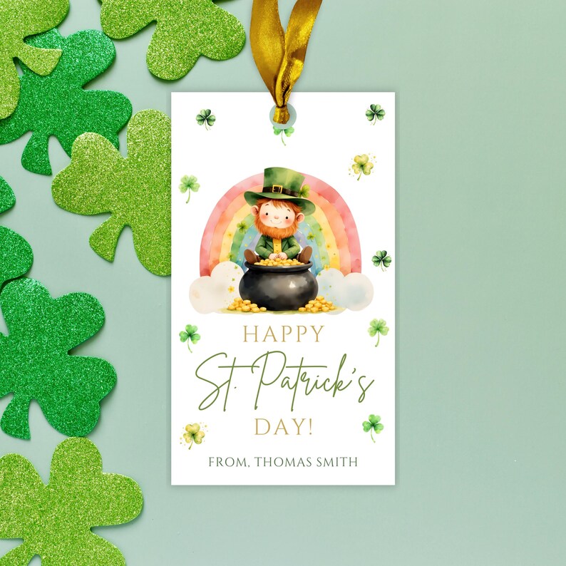 St. Patrick Gift Tags - Editable - Printable - Saint Patrick's Day ...