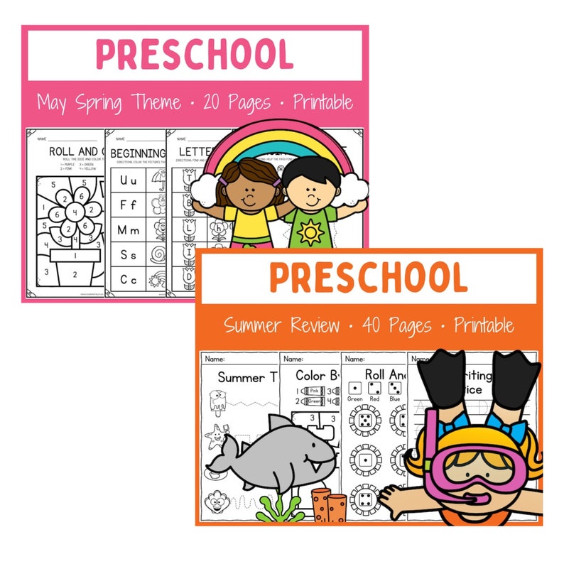 Worksheet Bundle - Printable - Preschool - Instant Download - No Prep ...
