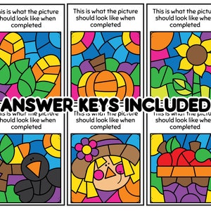 Color by Code Printable Fall Theme Instant Download - Etsy