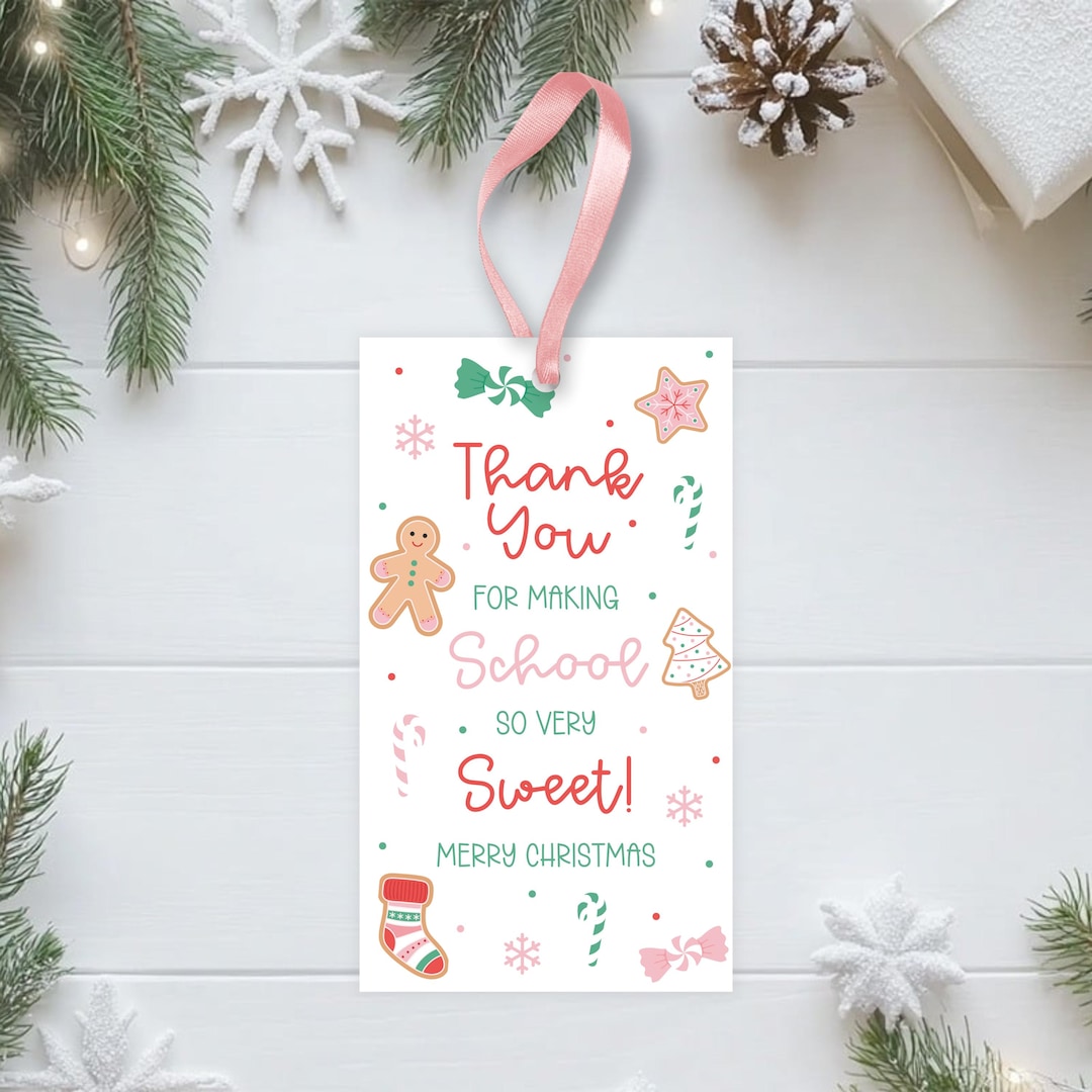 Christmas Student Gift Tags Christmas Pastel Holiday Favor Tags Teacher ...