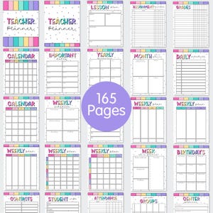 Teacher Planner - Printable - Lesson Planner - Weekly Planner ...