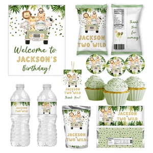 Two Wild Birthday - Package - Bundle - Editable - Printable - Chip Bag ...