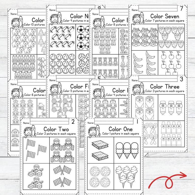 Number Worksheets - Printable - Kindergarten - Numbers to 10 - Math ...
