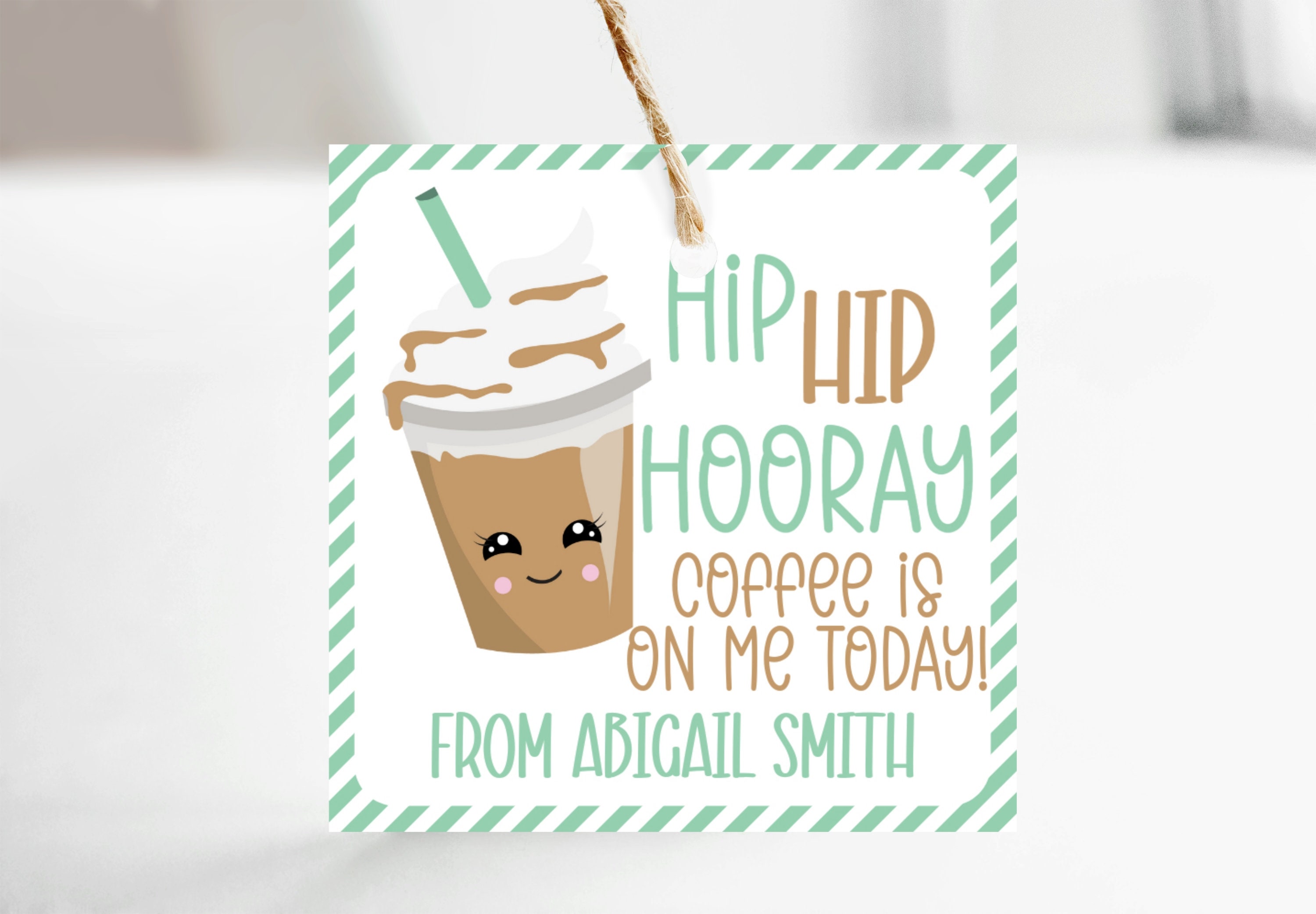 Coffee Gift Tag Editable Printable Appreciation Gift Tag | Etsy