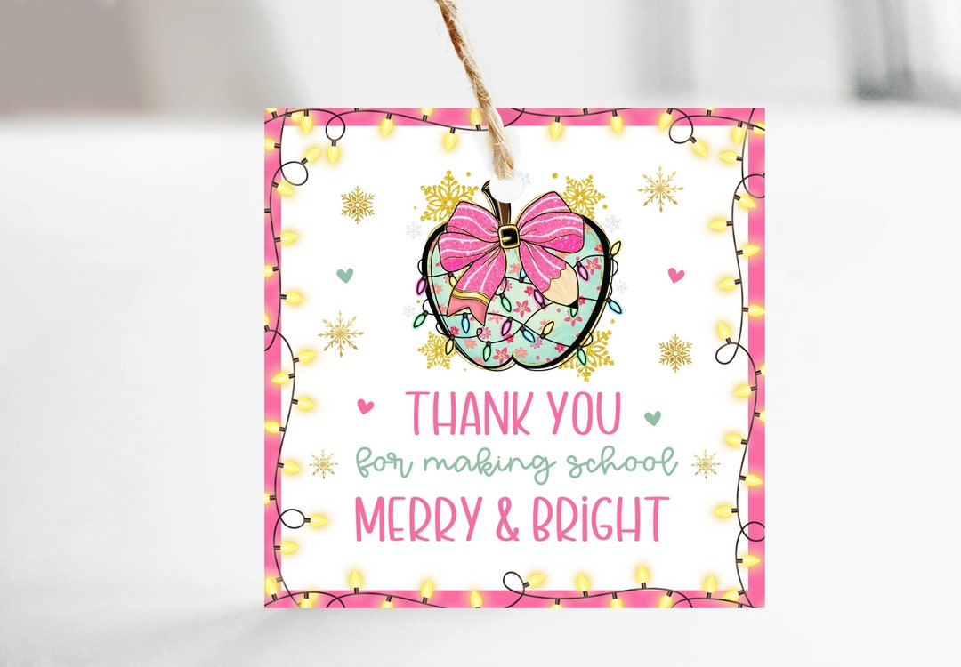 Merry and Bright Gift Tags Printable Christmas Gift Tags School Tags ...