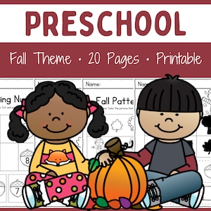 Preschool - Fall Themed - Worksheets - Printable - Homeschool - Teacher ...