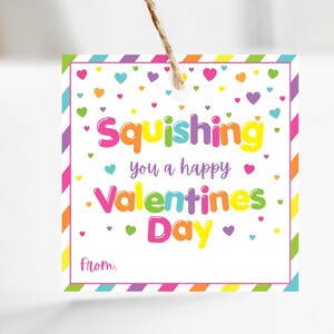 Squishy Valentine Tag - Printable - Instant Download - Kids Valentines ...