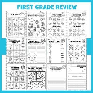 First Grade - Summer Review - Worksheets - Printable - Homeschool ...