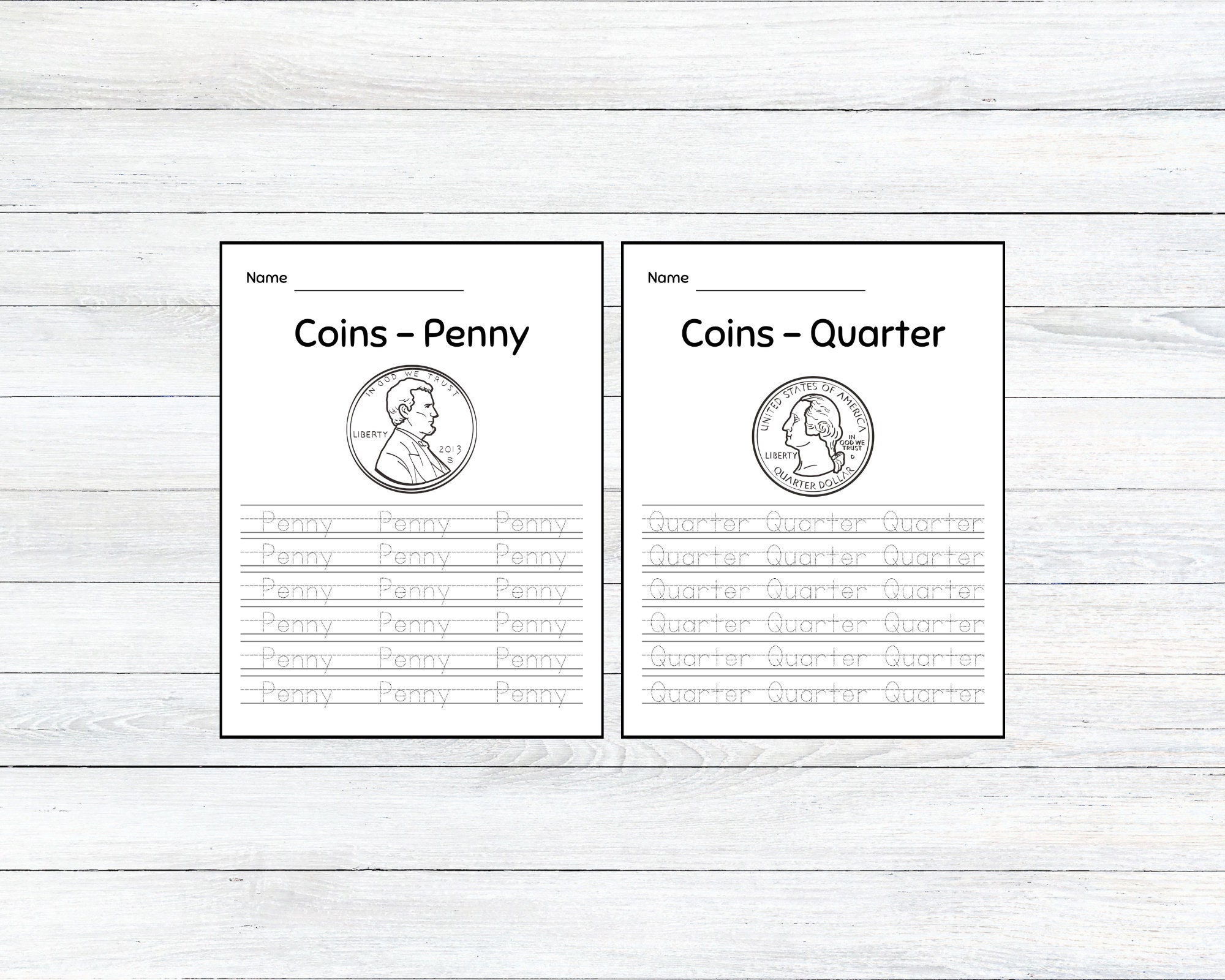 Coin Worksheets - Printable - Instant Download - Money Worksheets - Etsy