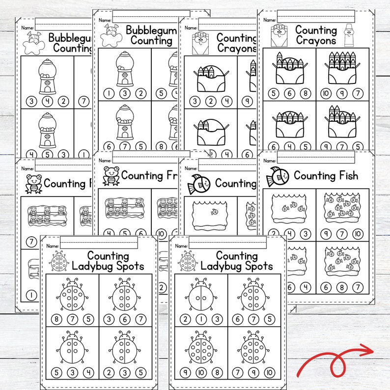 Number Worksheets - Printable - Kindergarten - Numbers to 10 - Math ...